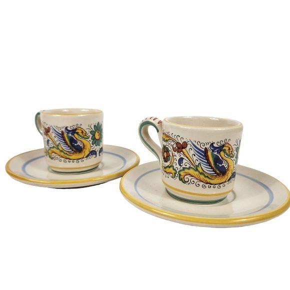 Deruta | Dining | Derutarafaellesco Set Of 2 Ceramic Espresso ...